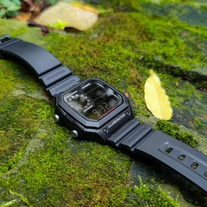Casio Mod “stealth Black” AE-1200 Hydro – Modified Casio Digital Watch Hydromod – Casio Mod 22mm ...