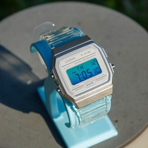 Sea Blue – Modified Watch Based on Casio F-91W – Transparent White Case ...