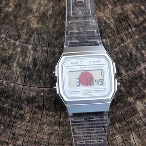 F-91W Japan Clear Mod - Modified White Transparent Casio Watch With Japan Flag Screen Mod - Etsy