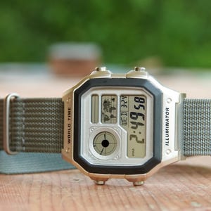 Casio Custom Hydro Mod Royale AE1200 Silver Arrow 22mm Watch Silver ...