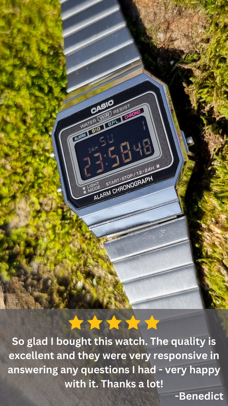 Casio Watch Modified Custom Casio Mod Vintage stealth Black Digital ...