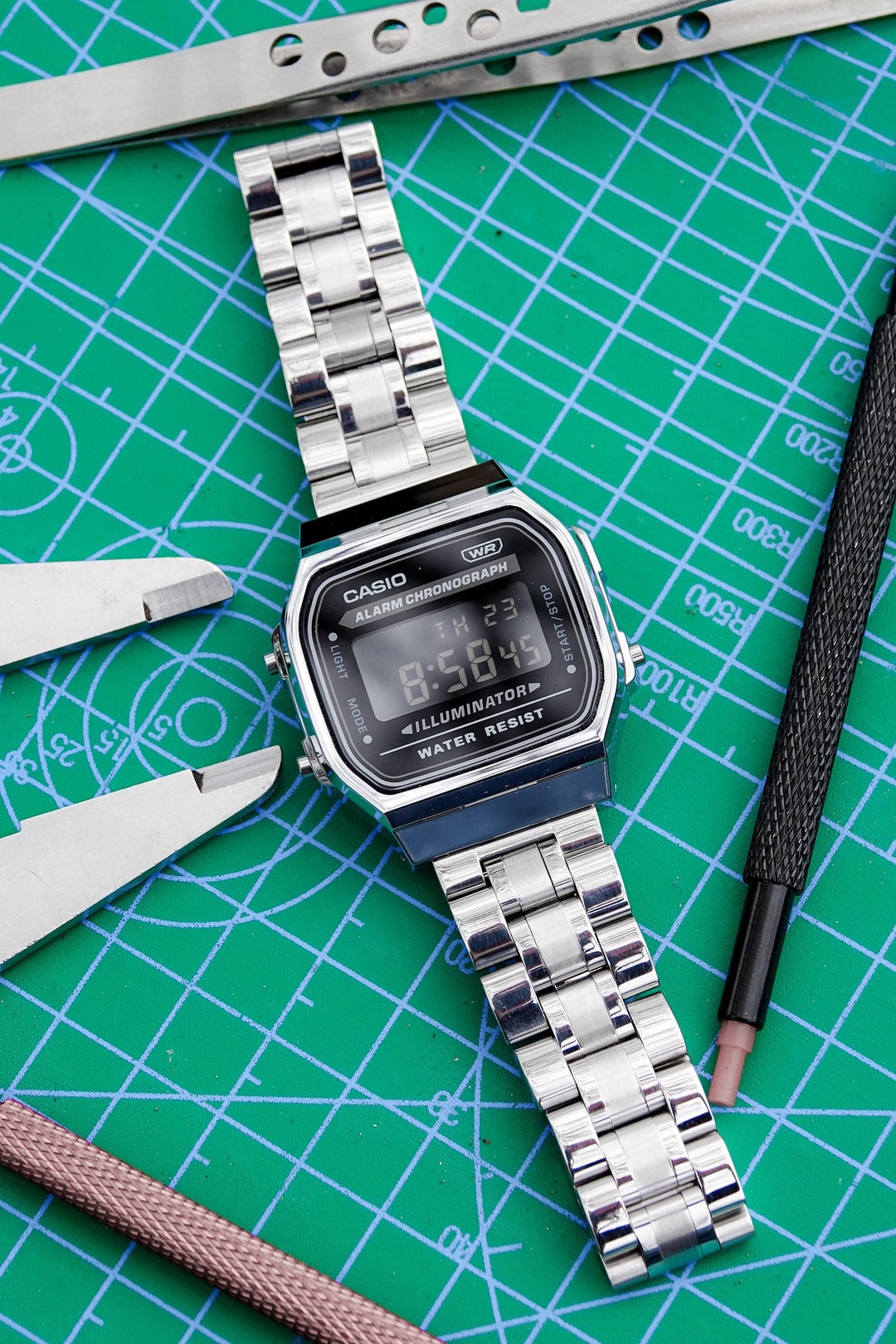 Weighted Metal – Modified Watch Based on Casio A168 – Vintage Digital ...