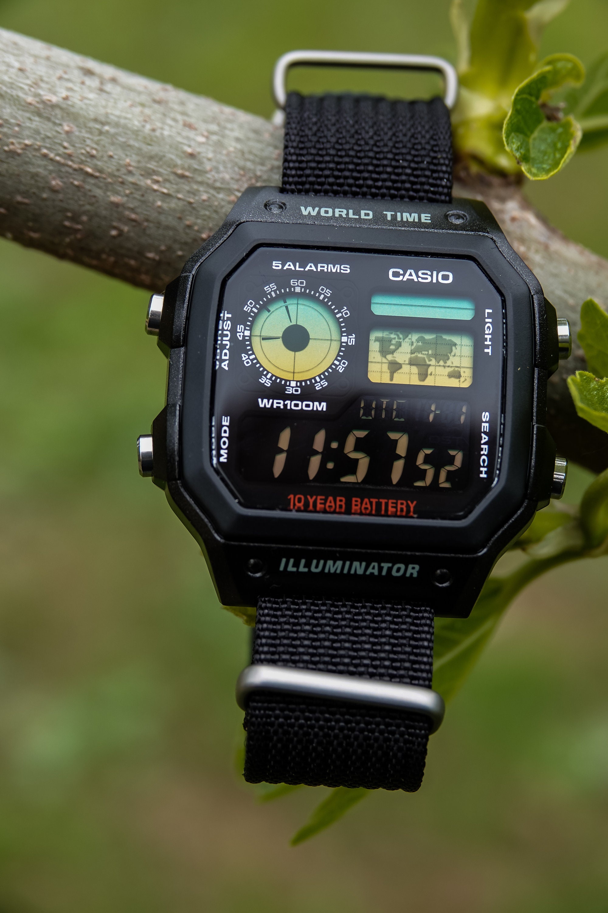 Custom Casio Mod Royale AE1200 black Forest Royale Digital Watch Black ...