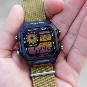 Casio Custom Hydro Mod Royale AE1200 Sunset Royale 22mm Watch Black ...