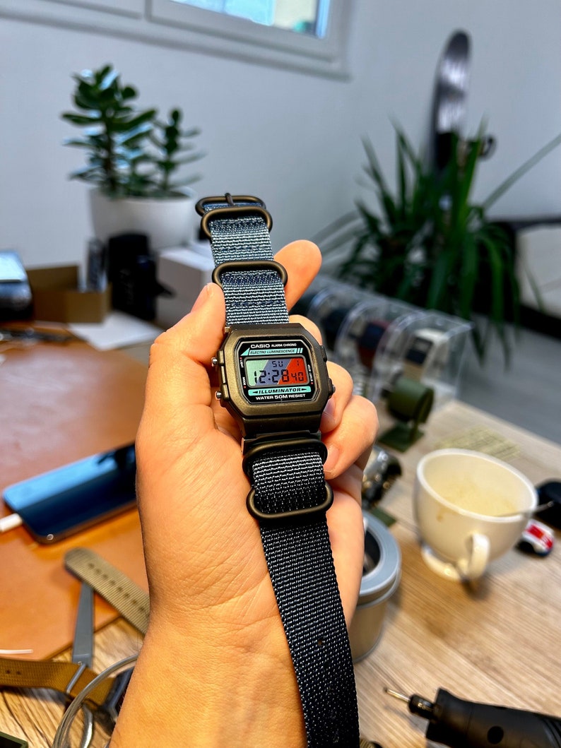 Custom Casio W86 BMW M Power Modified Black Casio Illuminator Watch ...