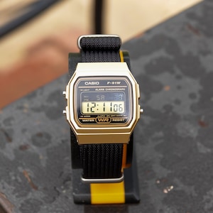 F91-W Black Gold Casio Custom Mod Modified Gold Casio Watch With Dual ...