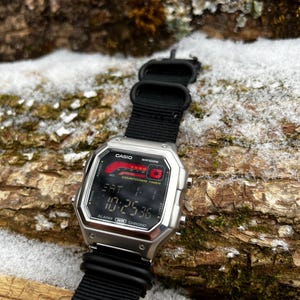 Custom Casio METAL Redline Meter Mod Black Casio WS-1600 Digital ...