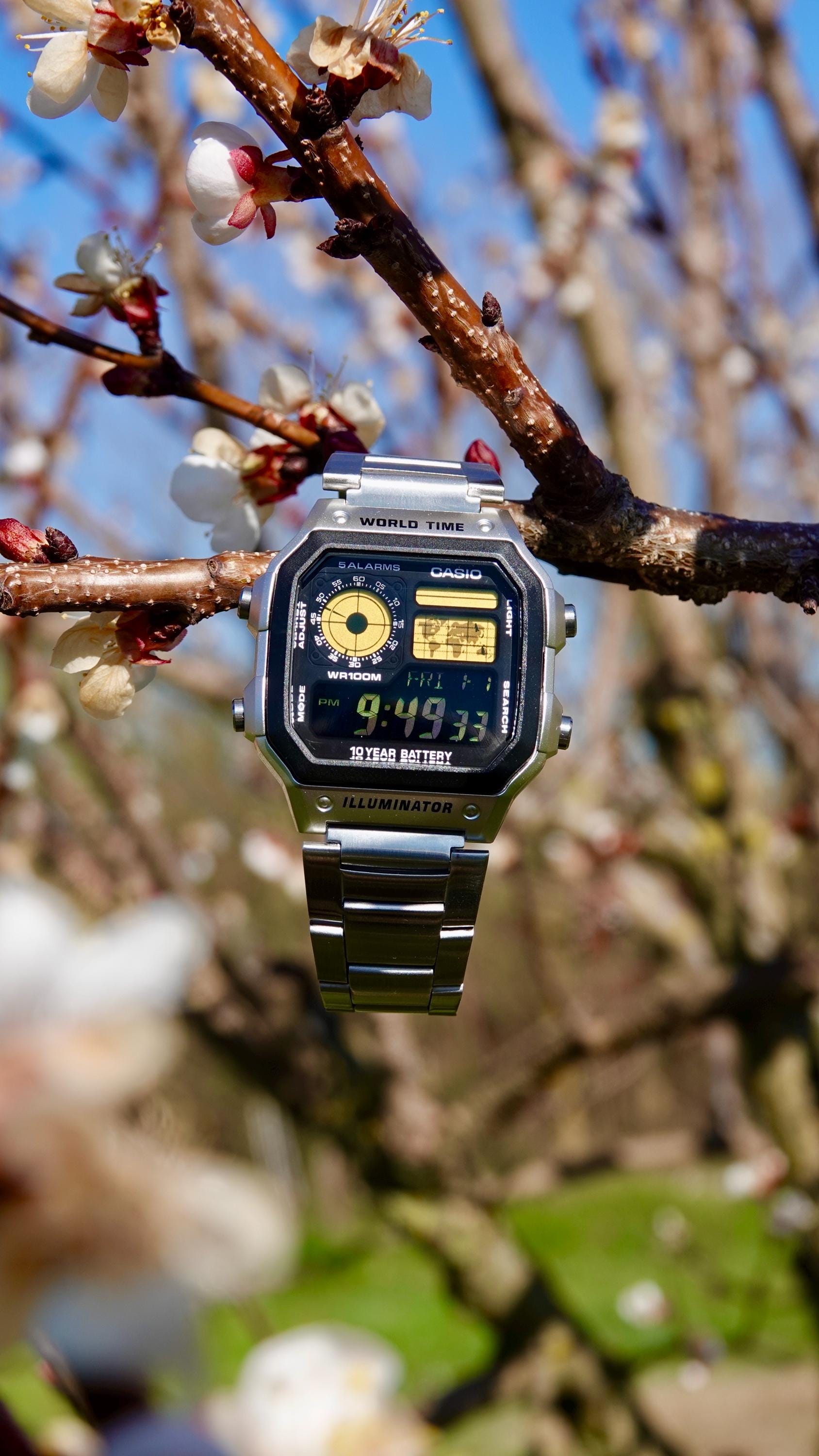 Spring Gold – Modified Watch Based on Casio AE-1200 – Yellow & Black ...