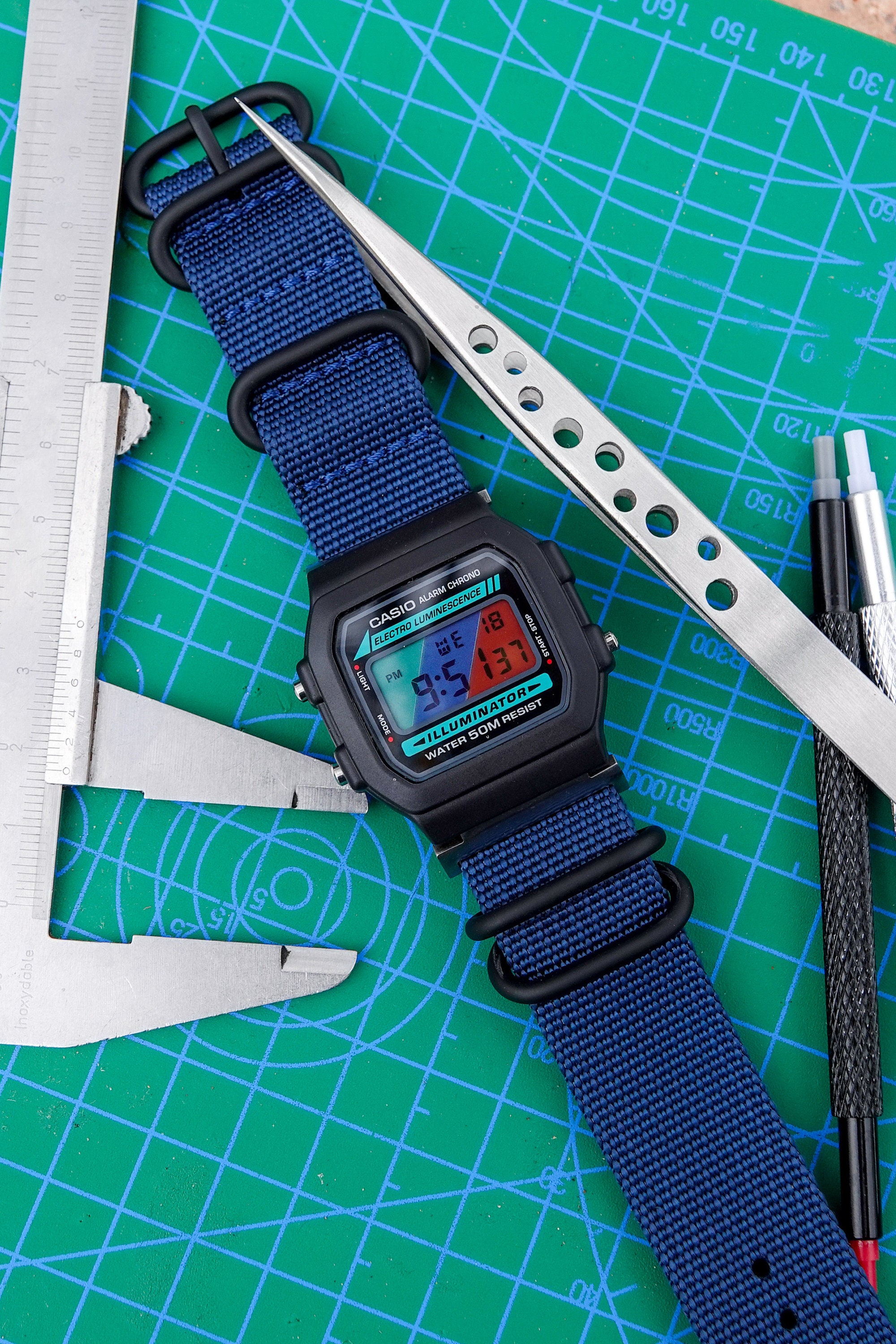 Custom Casio W86 BMW M Power Modified Black Casio Illuminator Watch ... Custom Casio W86 BMW M Power Modified Black Casio Illuminator Watch ...