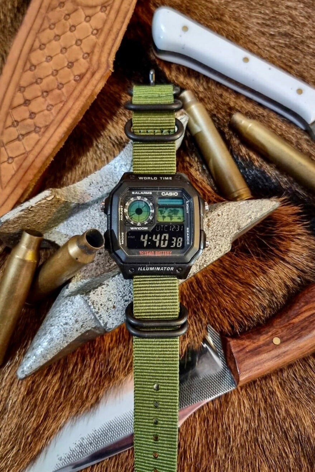 Custom Casio Mod Royale AE1200 forest Royale - Etsy UK