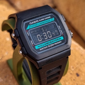 Custom Casio W86 Black Hydromod Modified Black Casio Illuminator Watch ...