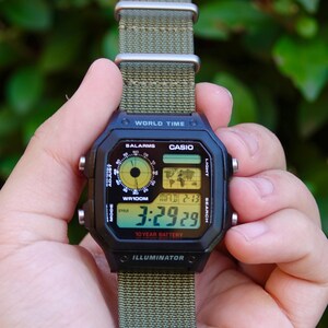 Casio Custom Hydro Mod Royale AE1200 Full Forest 22mm Watch Black ...