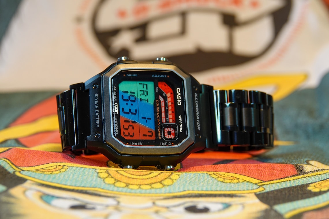 Custom Casio BMW M Power Mod - Black Casio WS1600 Digital Modified ...
