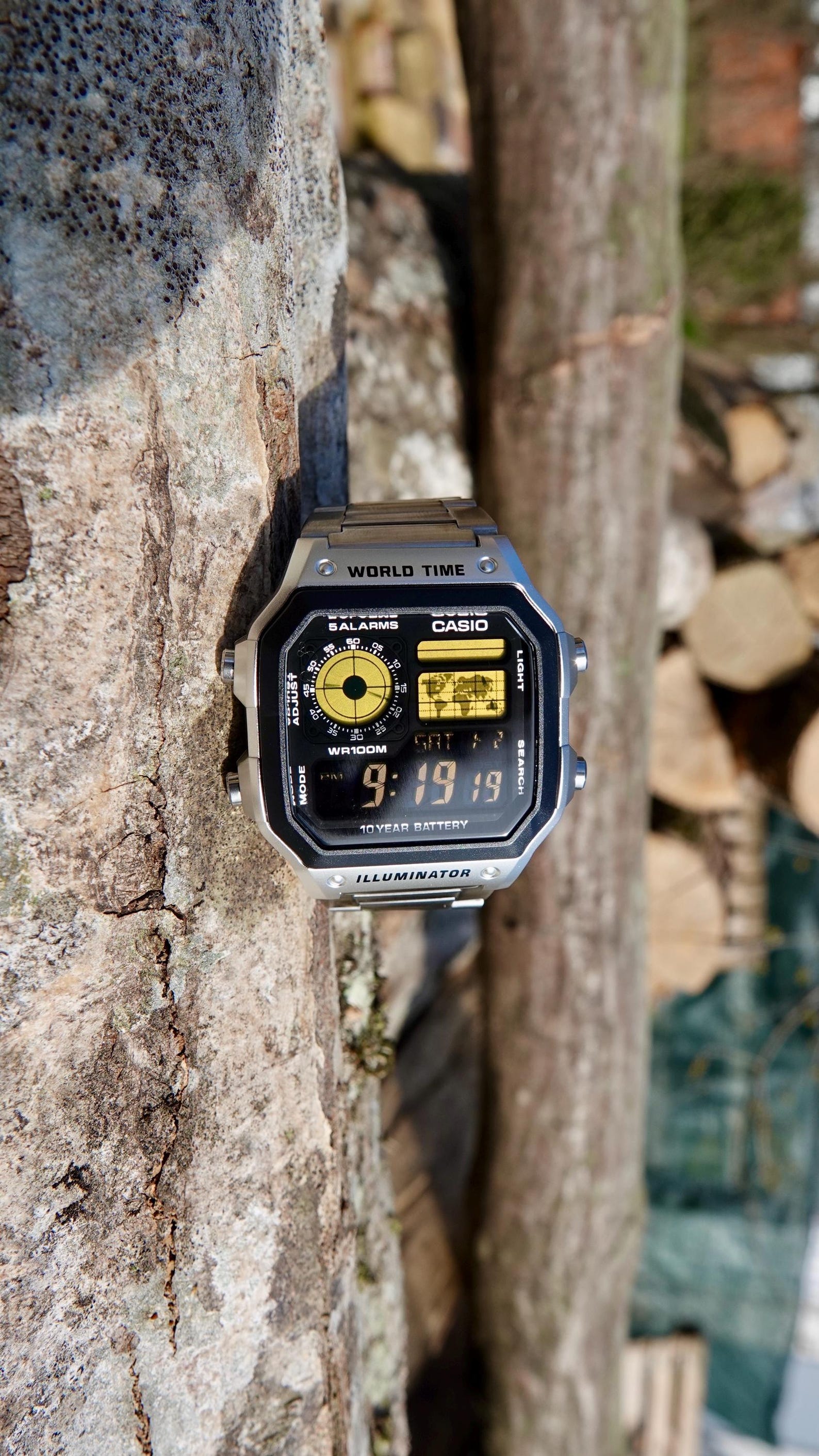 Spring Gold – Modified Watch Based on Casio AE-1200 – Yellow & Black ...