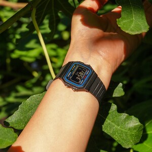 Classic Black – Modified Watch Based on Casio F-91W – All-black Digital ...