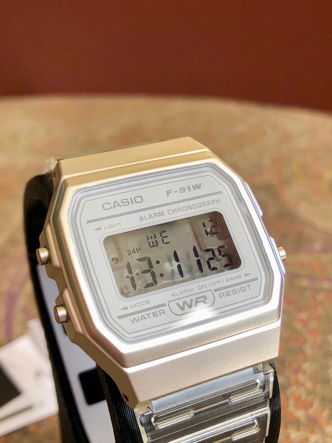 Custom Casio F91 Ghost Time Watch - Modified White Casio Digital Watch ...