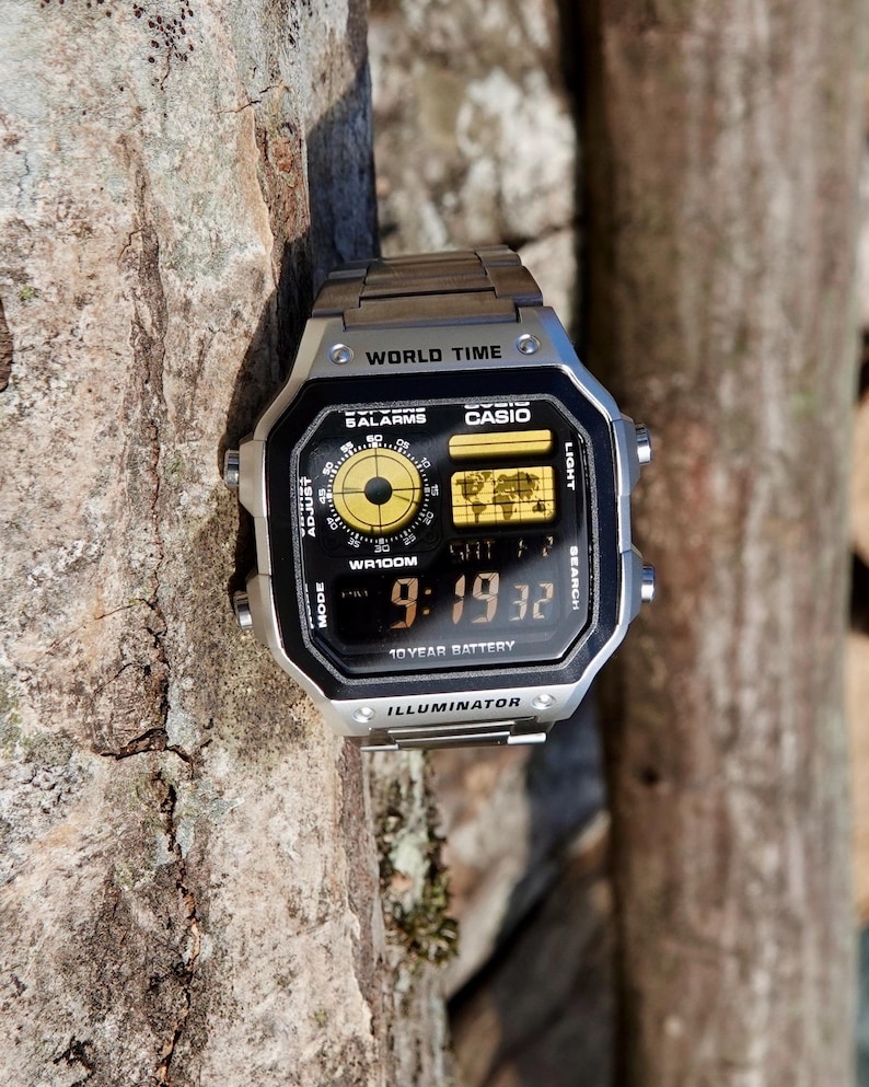 Spring Gold – Modified Watch Based on Casio AE-1200 – Yellow & Black ...