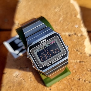 Casio Watch Modified Custom Casio Mod Vintage Stealth Black Digital ...