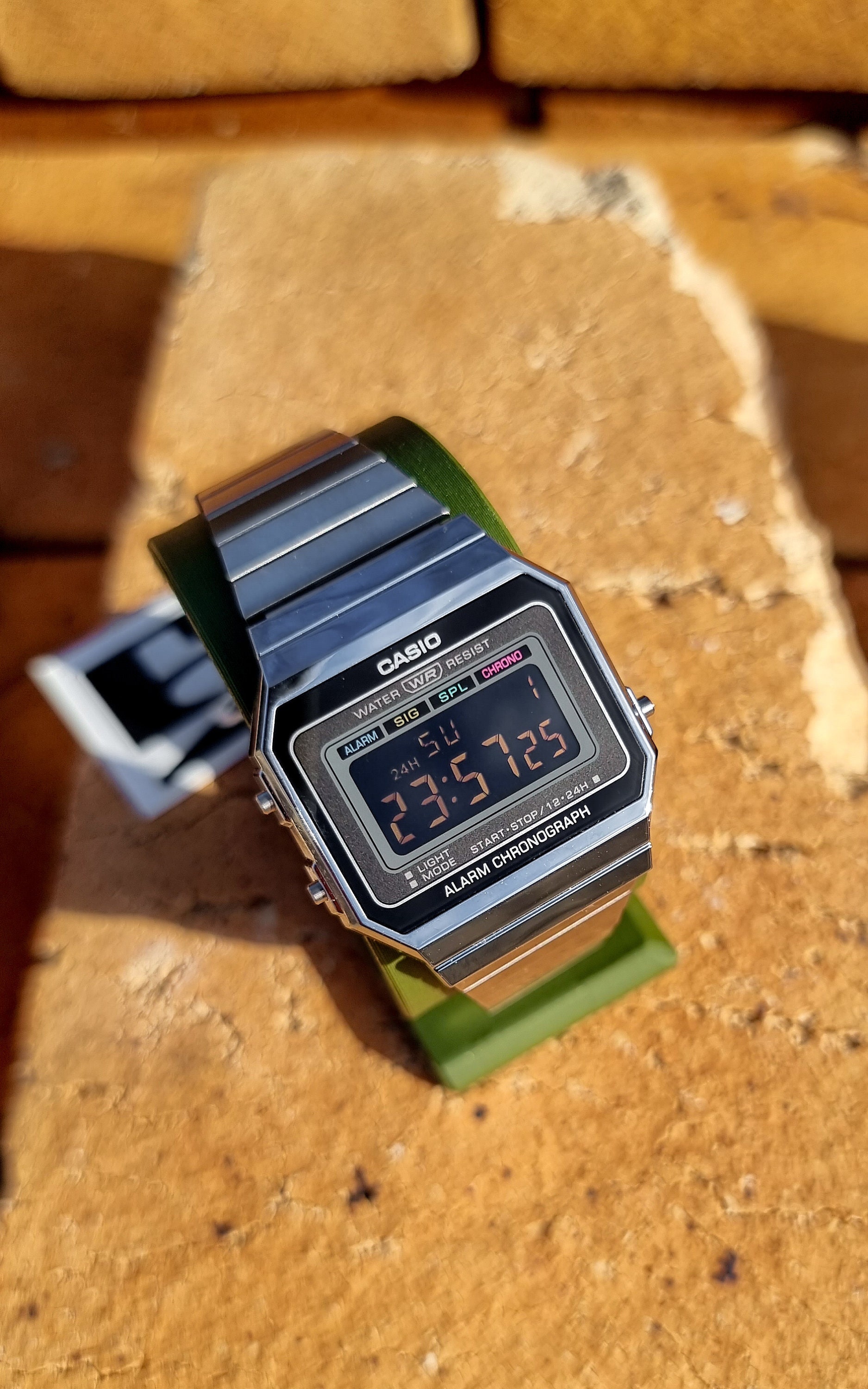 Casio Watch Modified Custom Casio Mod Vintage stealth Black Digital ...