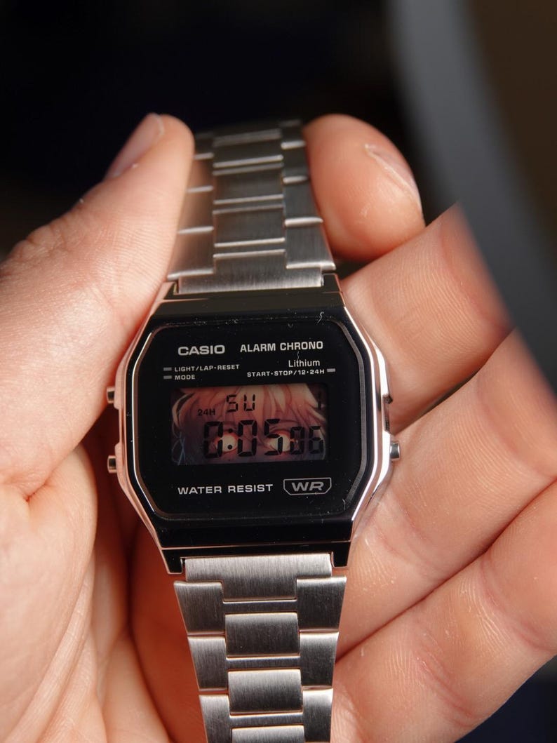 Anime Mod – Modified Watch Based on Casio A158 Silver Digital Watch ...