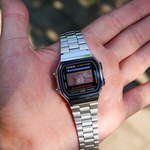 Classic Red – Modified Casio A168 – Custom Vintage Digital Watch With ...