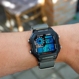 Casio Custom Hydro Mod Royale AE-1200 Polar Blue 22mm Watch Blue ...