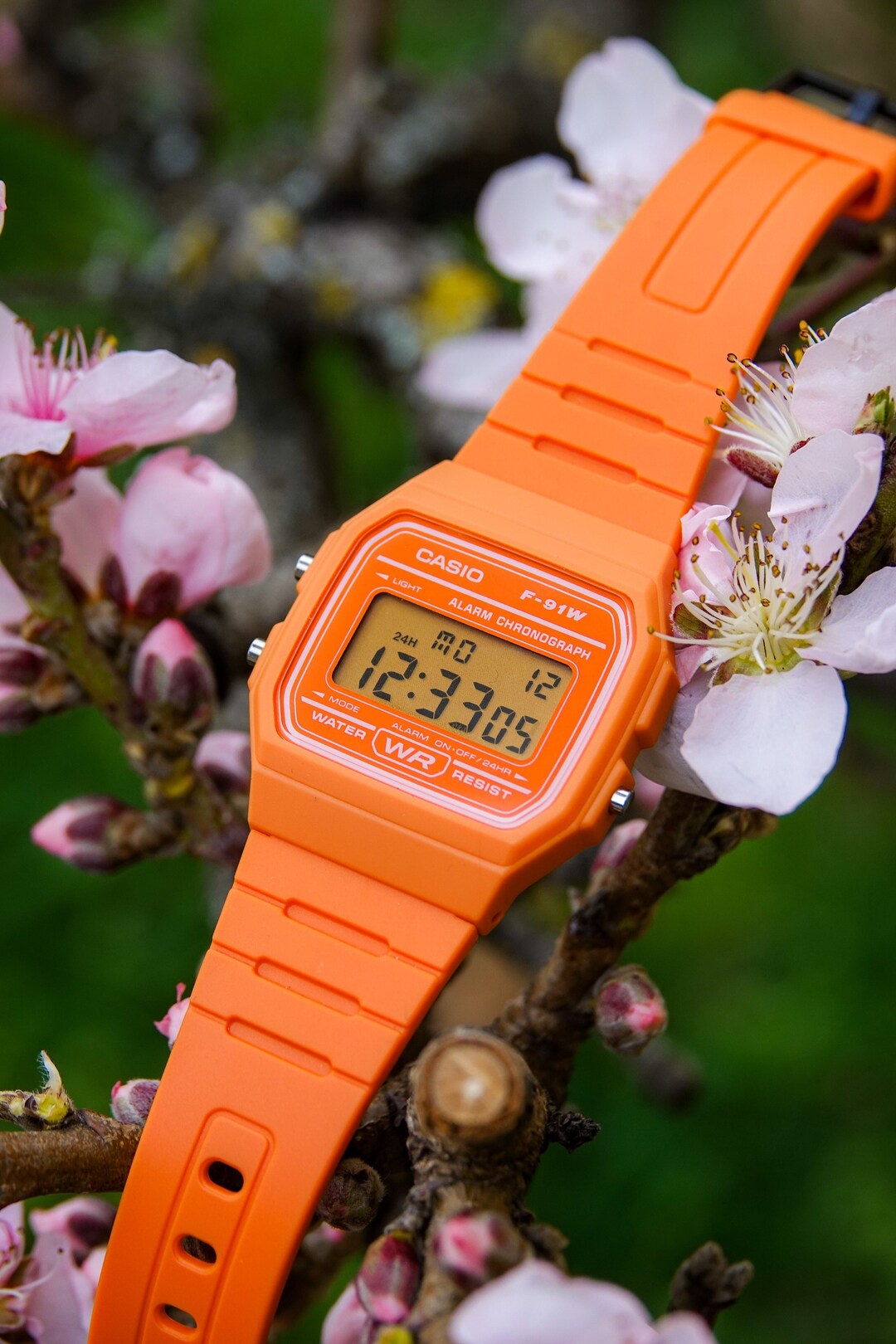Custom Casio F91 prisontime Rare Color Modified Orange Casio Watch With ...