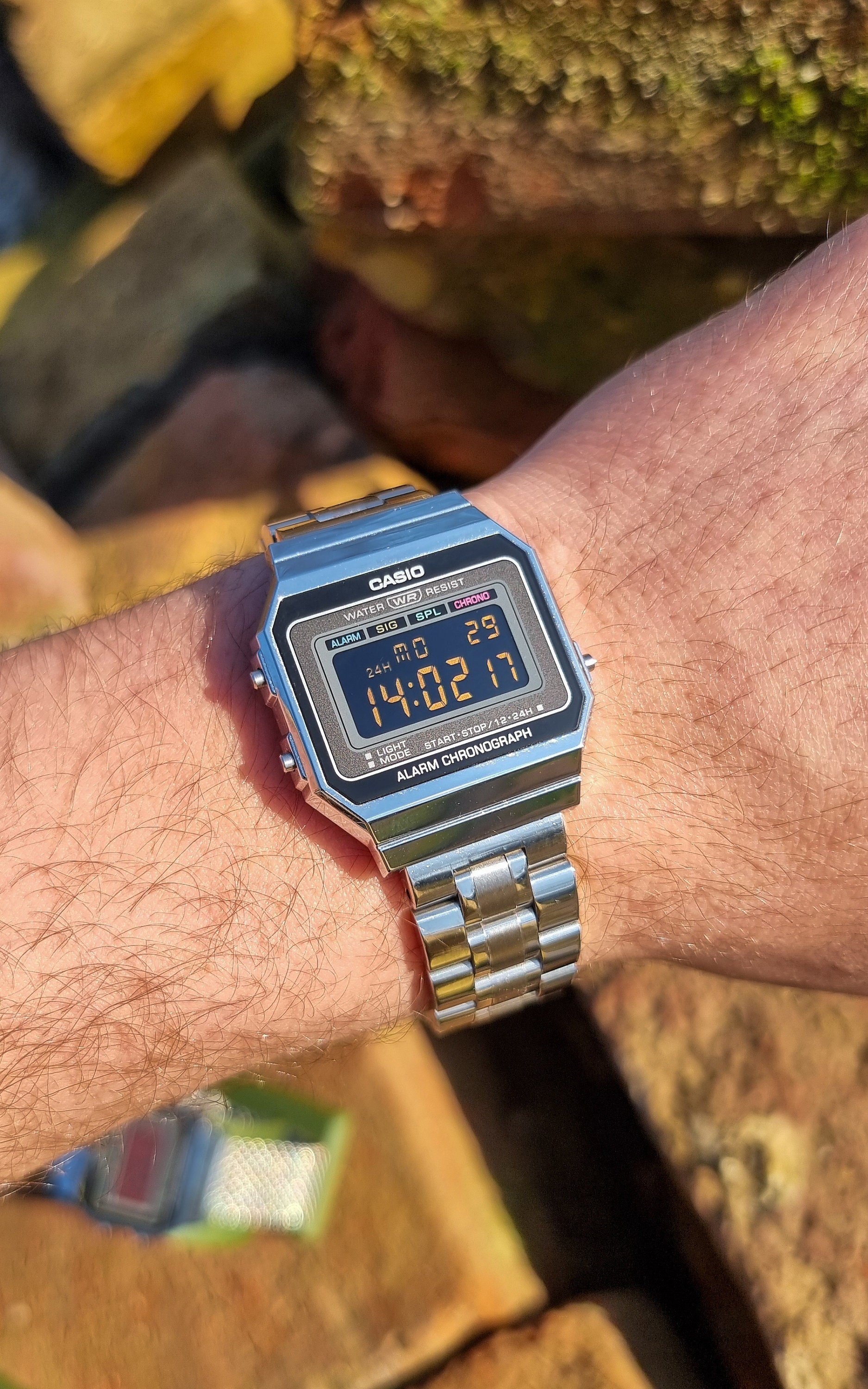 Casio Watch Modified Custom Mod Vintage chrome Metal Black Screen ...