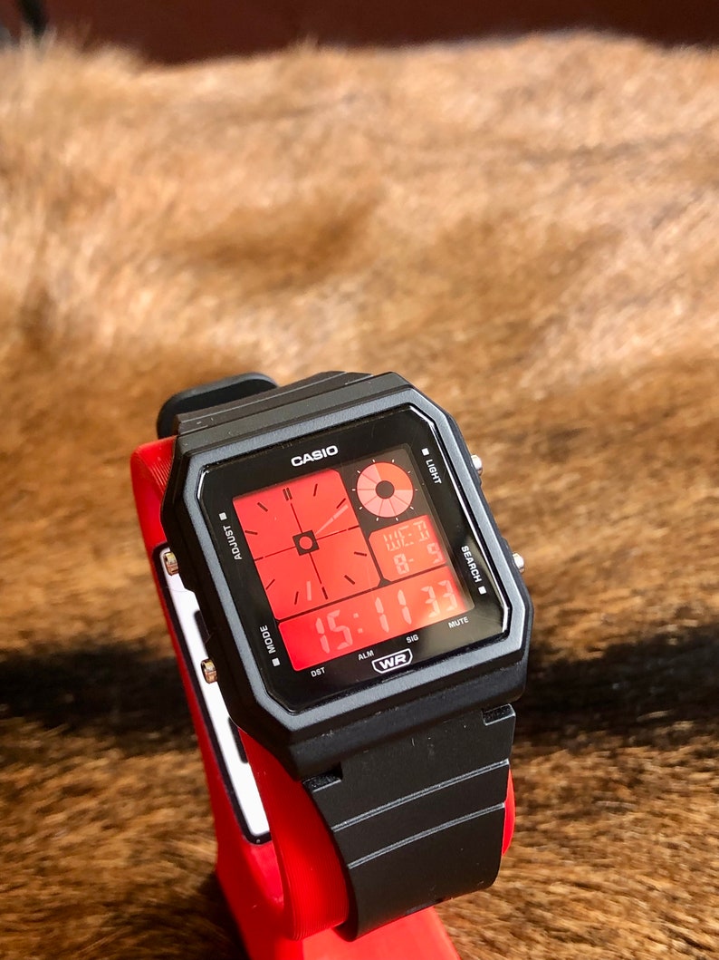 Custom Casio LF20W redline Red Casio Twin Graph - Etsy