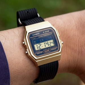 F91-W Black Gold Casio Custom Mod Modified Gold Casio Watch With Dual ...