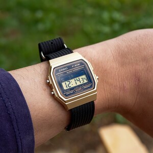 F91-W Black Gold Casio Custom Mod Modified Gold Casio Watch With Dual ...