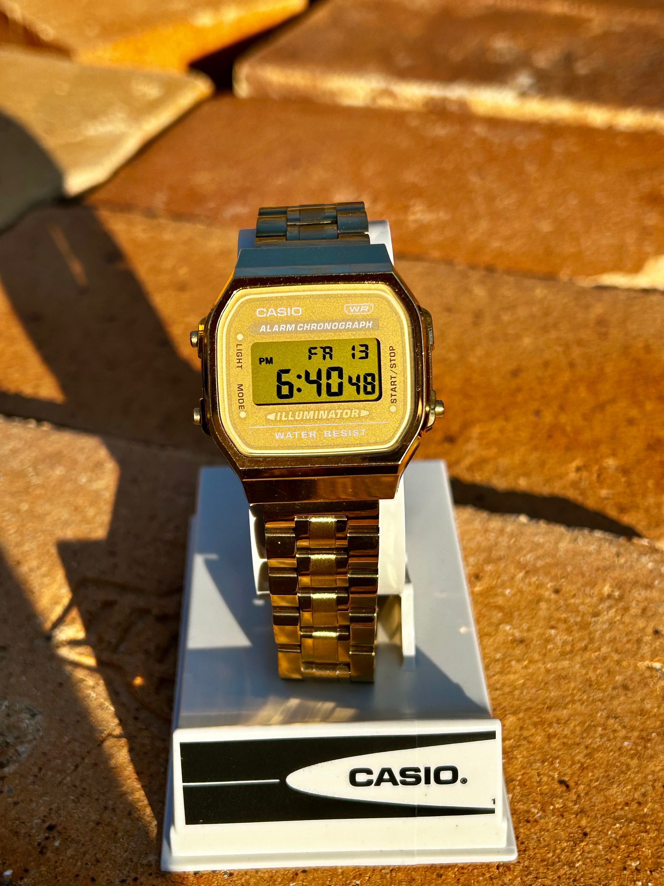A168 Weighted Metal Gold Modified Custom Casio A168 With Upgraded Heavy High Quality Metal ...