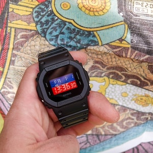 Casio G-shock DW-5600 Custom Watch Two-tone Red and Blue Screen G-shock ...