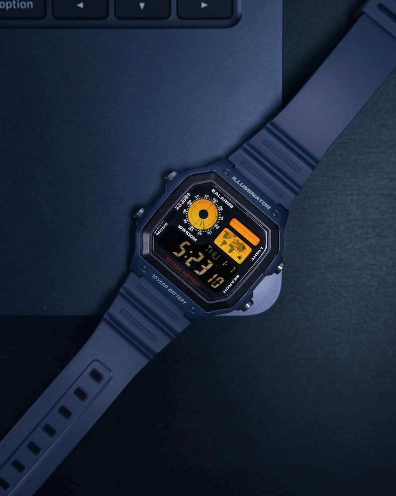 Shadow Blue Royale – Modified Watch Based on Casio AE-1200 – Orange ...