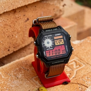 Casio Custom Hydro Mod Royale AE1200 Sand Star Watch Red and Yellow ...