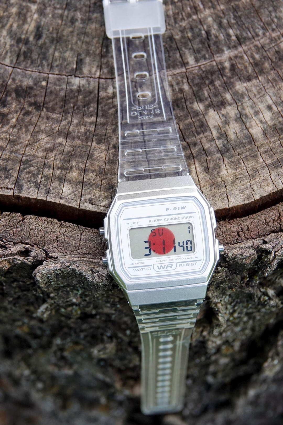 Japan Clear – Modified Watch Based on Casio F-91W – Transparent White ...