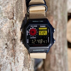 Casio Custom Hydro Mod Royale AE-1200 Solar Flare Royale 22mm Orange ...