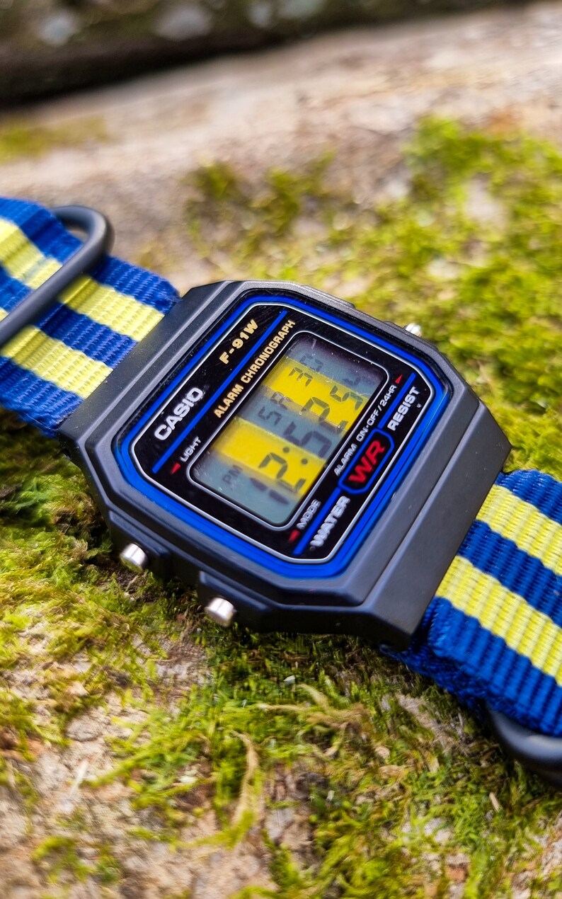 Custom Casio F91W army Stripes Modified Military Vintage Hydromod Casio ...