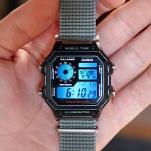 Casio Custom Hydro Mod Royale AE-1200 Polar Blue 22mm Watch Blue ...