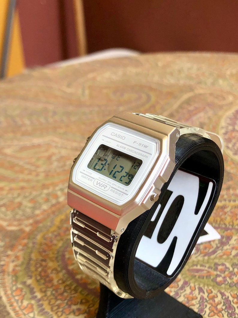 Custom Casio F91 Ghost Time Watch - Modified White Casio Digital Watch ...