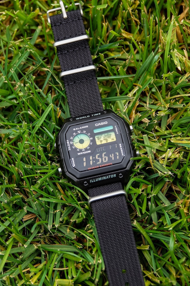 Custom Casio Mod Royale AE1200 black Forest Royale Digital Watch Black ...