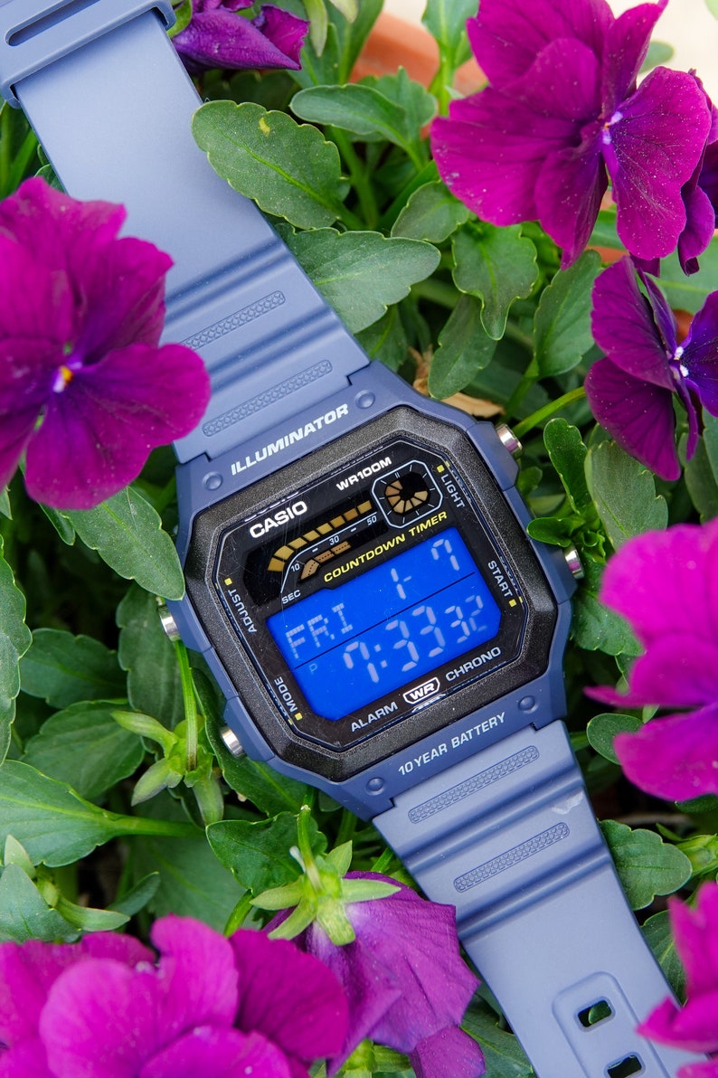 Custom Casio 'ocean King' Mod Blue Casio WS1600 Digital Modified Watch ...