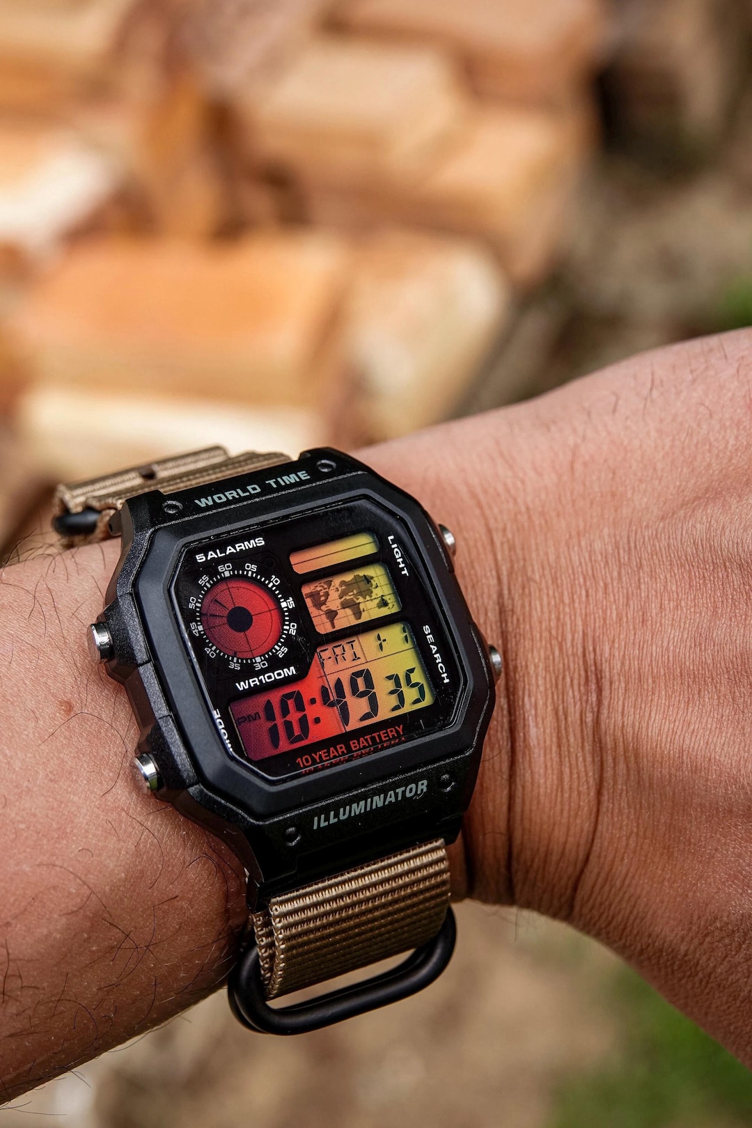 Sunrise 22 – Modified Watch Based on Casio AE-1200 – Fire Red Gradient ...