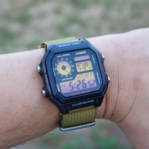 Casio Custom Hydro Mod Royale AE1200 Sunset Royale 22mm Watch Black ...