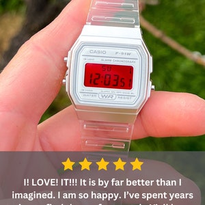 Custom Casio F91 cherry Modified Casio Custom Special Gift With Deep ...