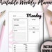 Printable Weekly Panner, 7 Days Planner Pack, Digital Weekly Planner - Etsy