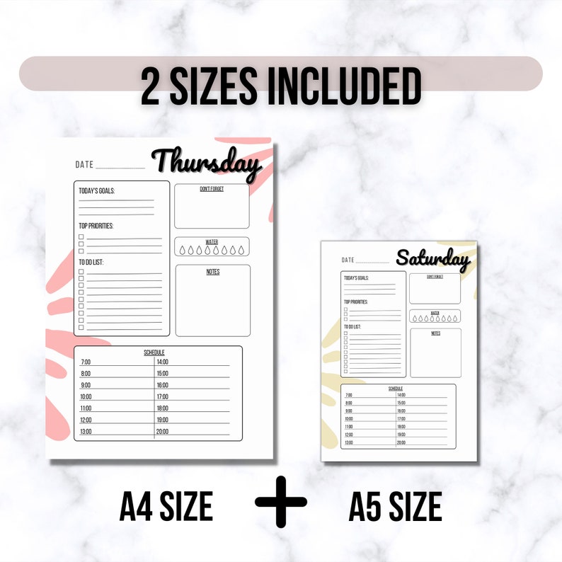 Printable Weekly Panner, 7 Days Planner Pack, Digital Weekly Planner - Etsy
