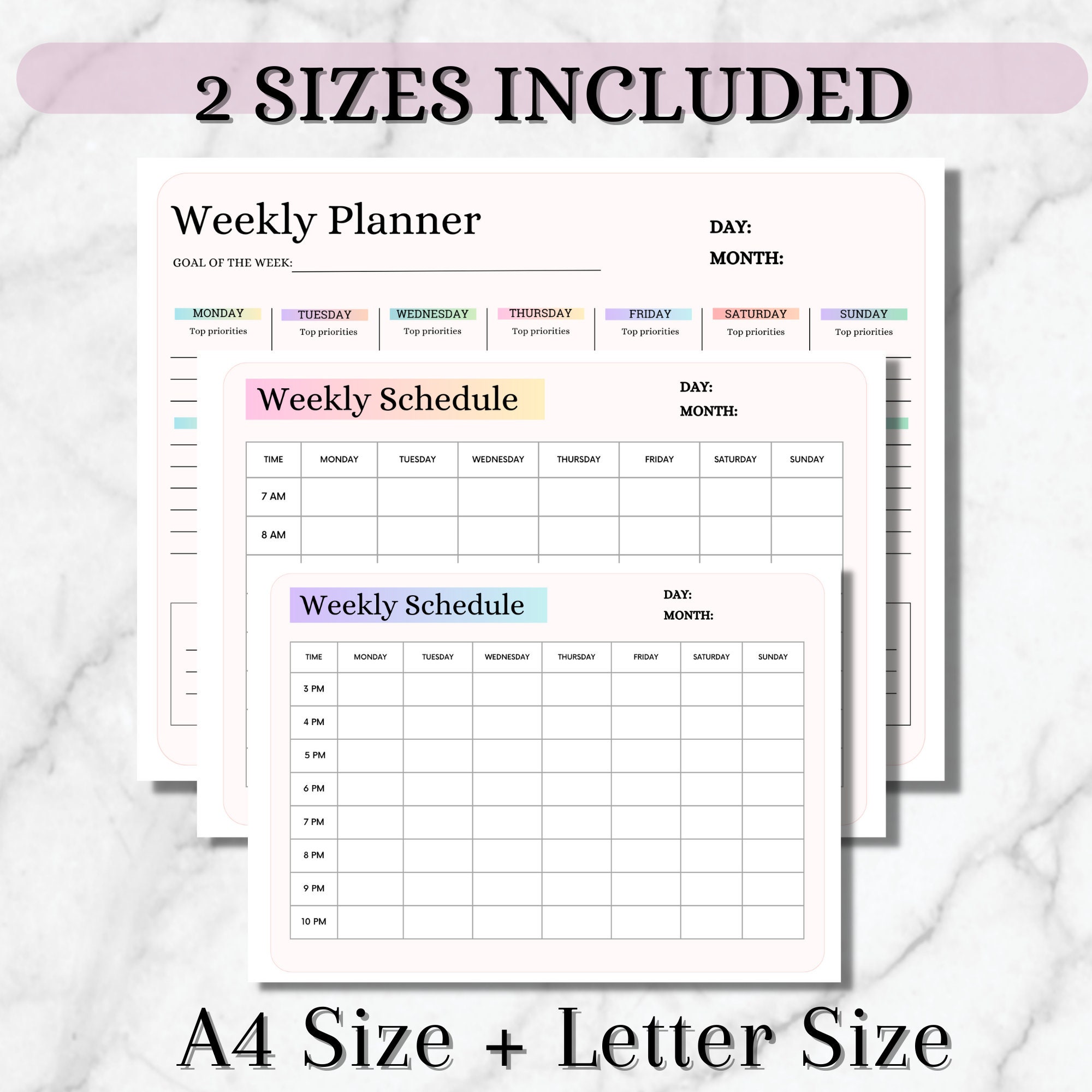 Weekly Planner Printable Landscape, Ultimate Hourly Weekly Schedule ...