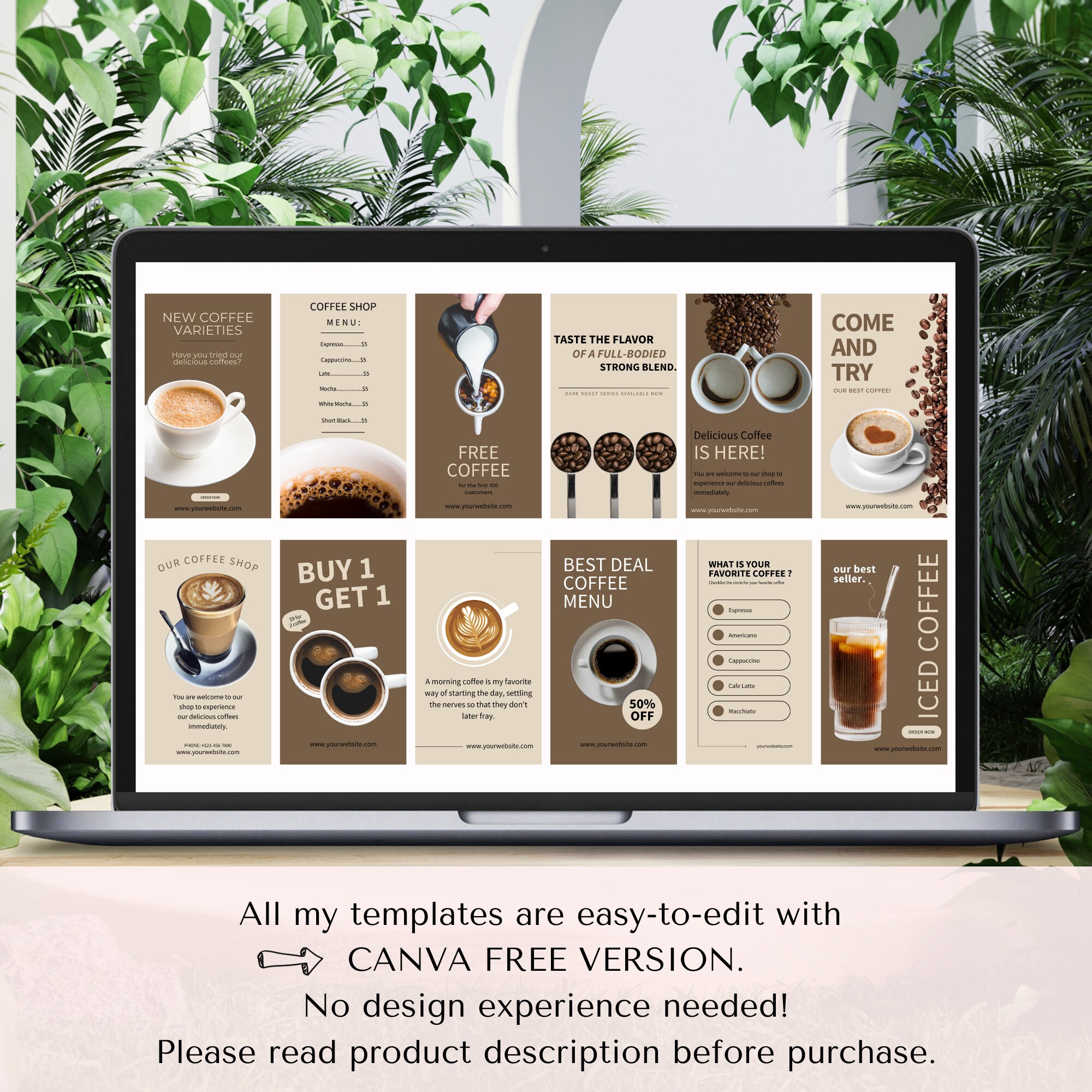 Coffee Stories Instagram Post Templates Canva Designs for Coffee Shop ...