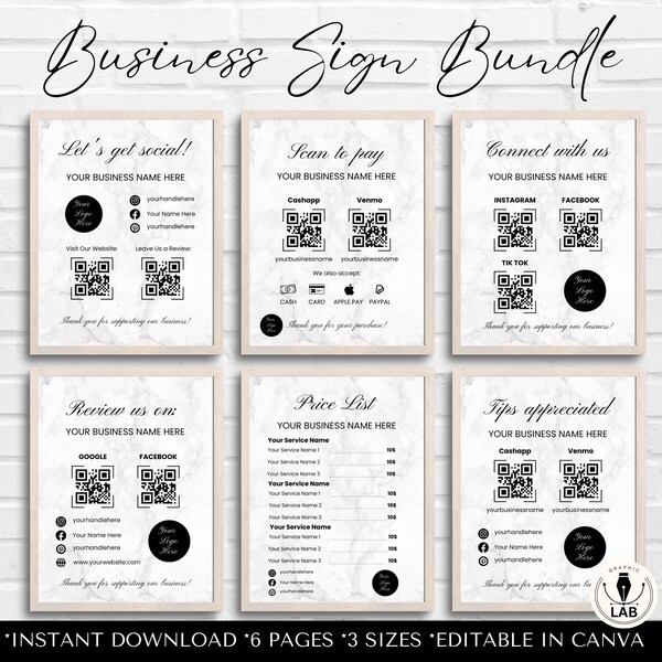 Small Business Qr Payment Template - Etsy